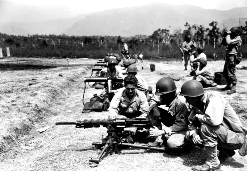 Men Of The 147th On A Heavy Weapons Range Learning How To Fire A ...